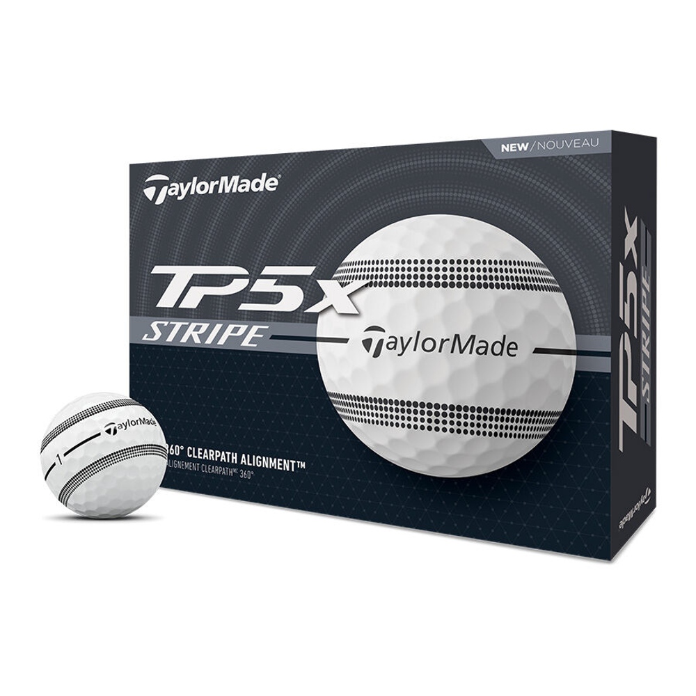 Taylormade TP5X Stripe Golf Balls White (1 Dozen) - MB Performance Golf